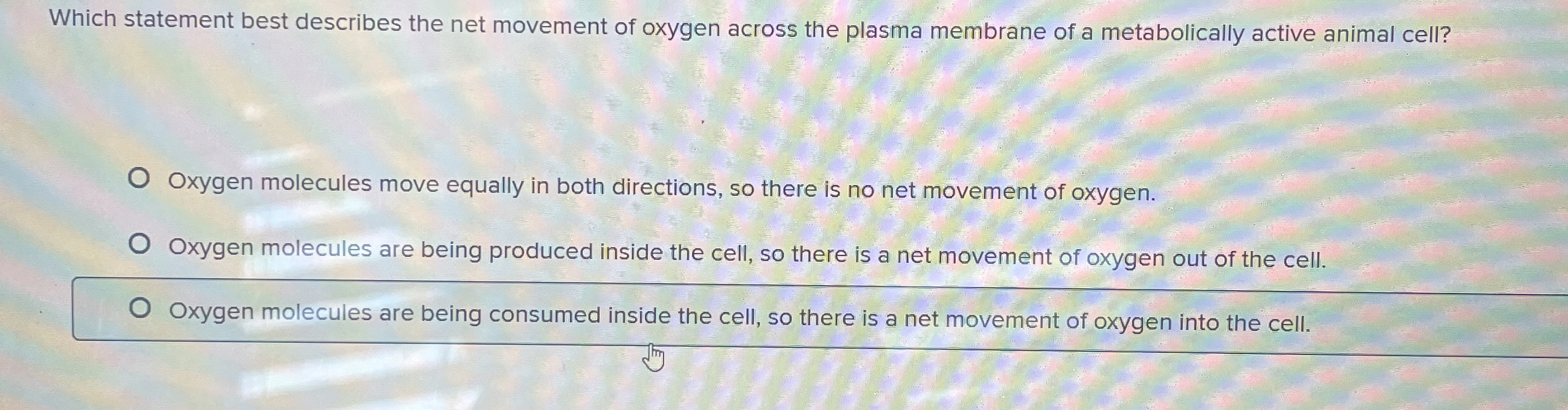 Solved Which statement best describes the net movement of | Chegg.com