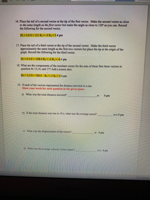 16. Place the tail of a second vector at the tip of | Chegg.com