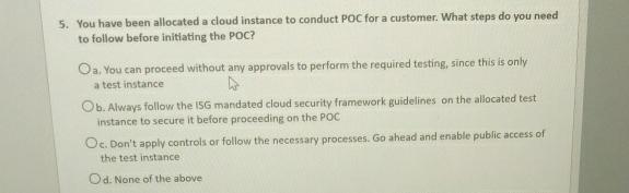 Solved You have been allocated a cloud instance to conduct | Chegg.com