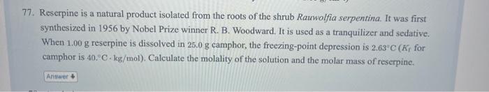 Solved 73. What mass of glycerin (C3H8O3), a nonelectrolyte, | Chegg.com