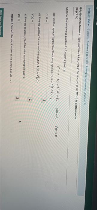 Solved Problem Value: 10 points). Problem Score: 0 Attempts | Chegg.com