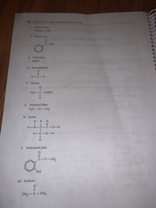 Solved EXPERIMENT 11 Some Organic Functional Groups | Chegg.com