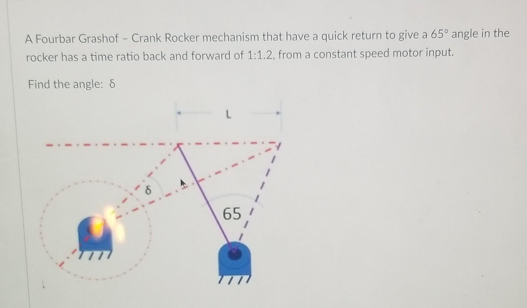 Solved A Fourbar Grashof - Crank Rocker mechanism that have | Chegg.com