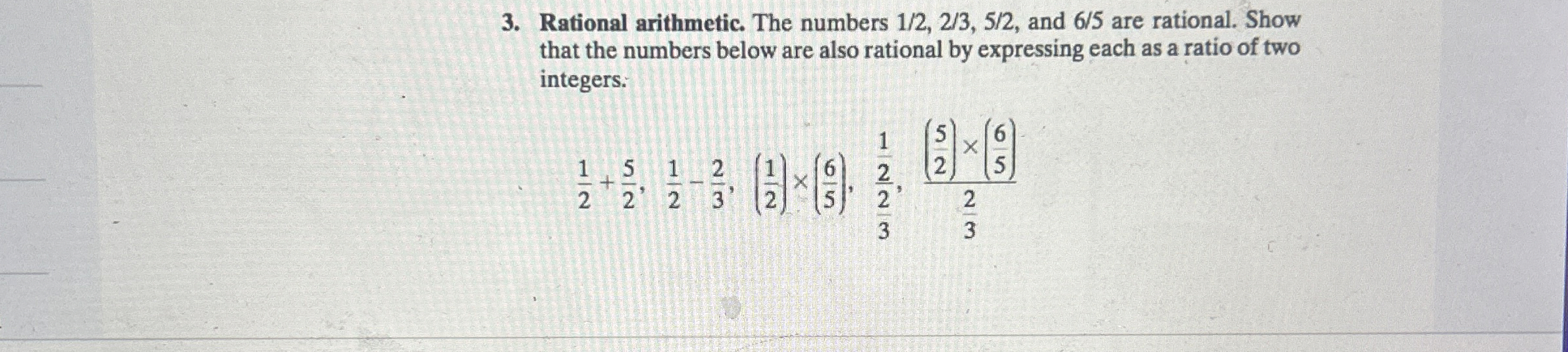 Solved Rational arithmetic. The numbers 12,23,52, ﻿and 65 | Chegg.com
