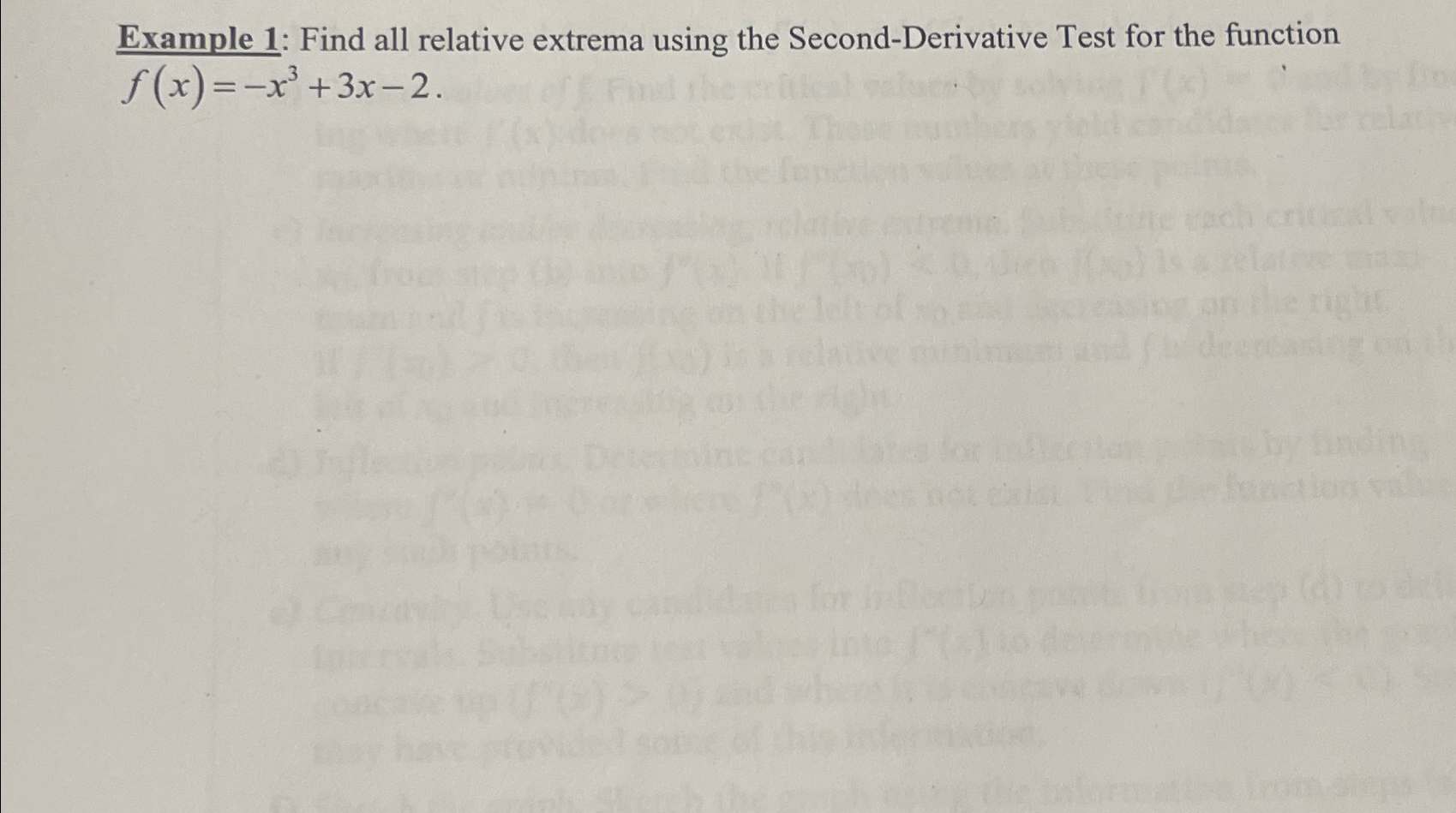 Solved Example 1: Find all relative extrema using the | Chegg.com