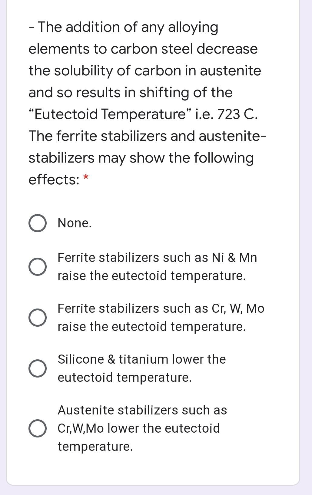 Solved - The addition of any alloying elements to carbon | Chegg.com
