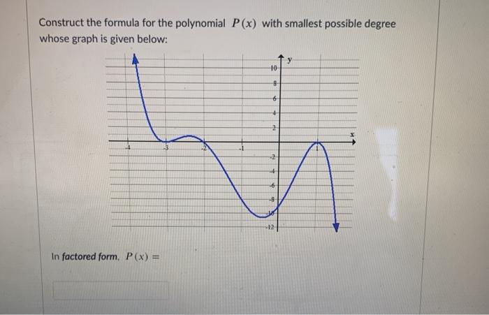 Solved Construct the formula for the polynomial P(x) with | Chegg.com