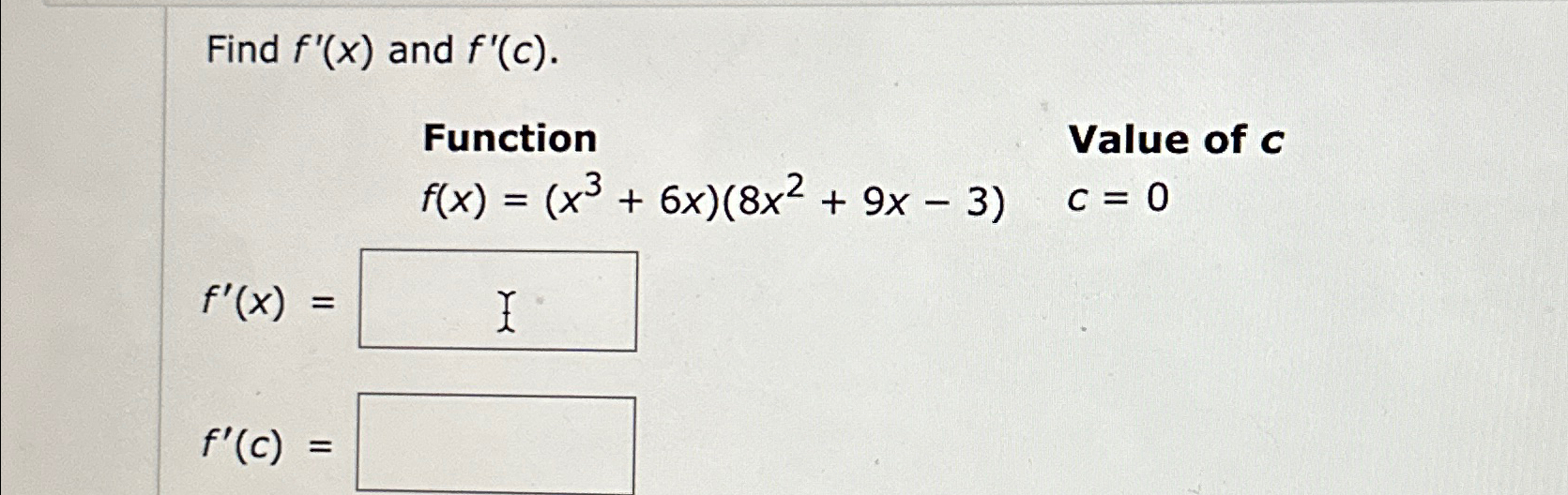 Solved Find f'(x) ﻿and | Chegg.com