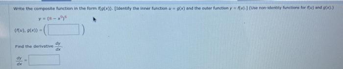 Solved Write the composite function in the form f(g(x)). | Chegg.com