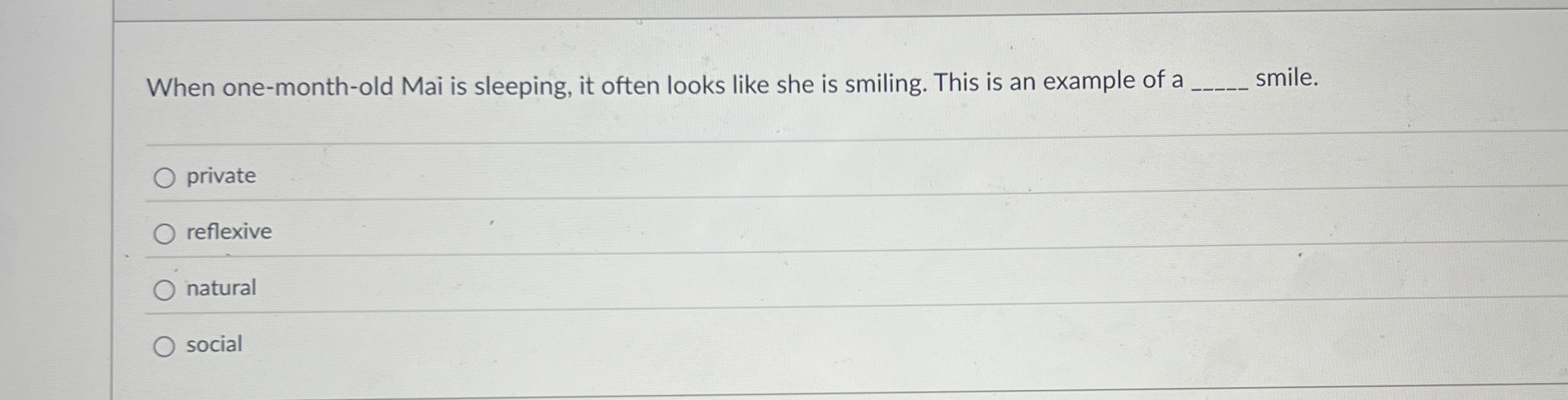 Solved When one-month-old Mai is sleeping, it often looks | Chegg.com
