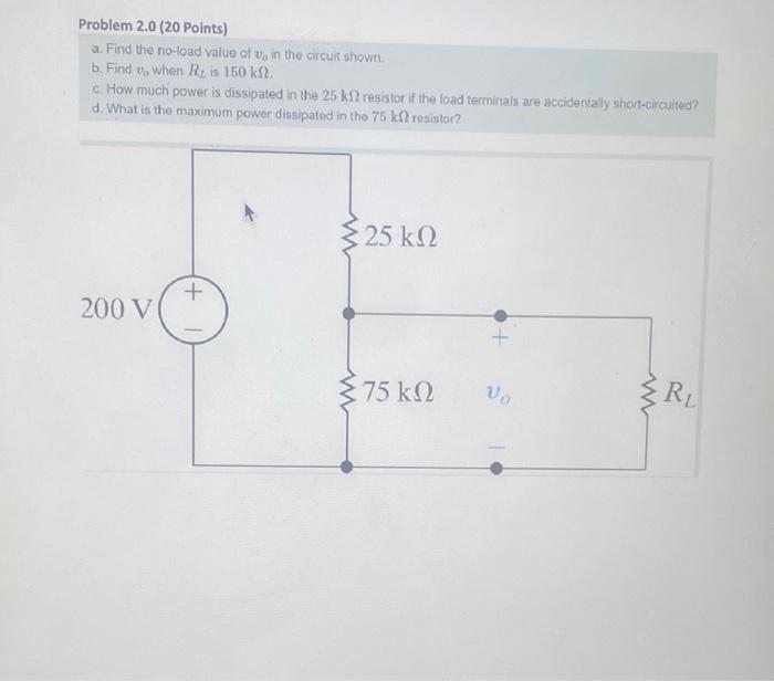 Solved a. Find the no-load value of v0 in the circuit shown. | Chegg.com