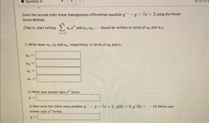 Solved Solve the second order linear homogeneous | Chegg.com