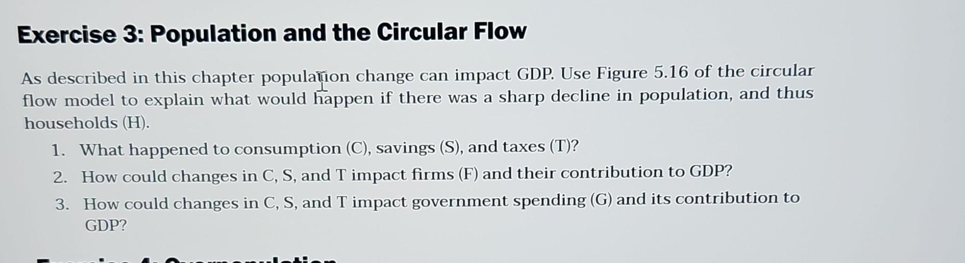 Solved Exercise 3: Population and the Circular Flow As | Chegg.com