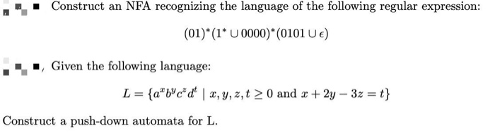 Solved Construct an NFA recognizing the language of the | Chegg.com