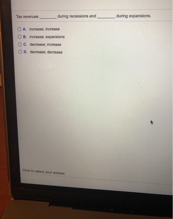 Solved Tax revenues during recessions and during expansions. | Chegg.com