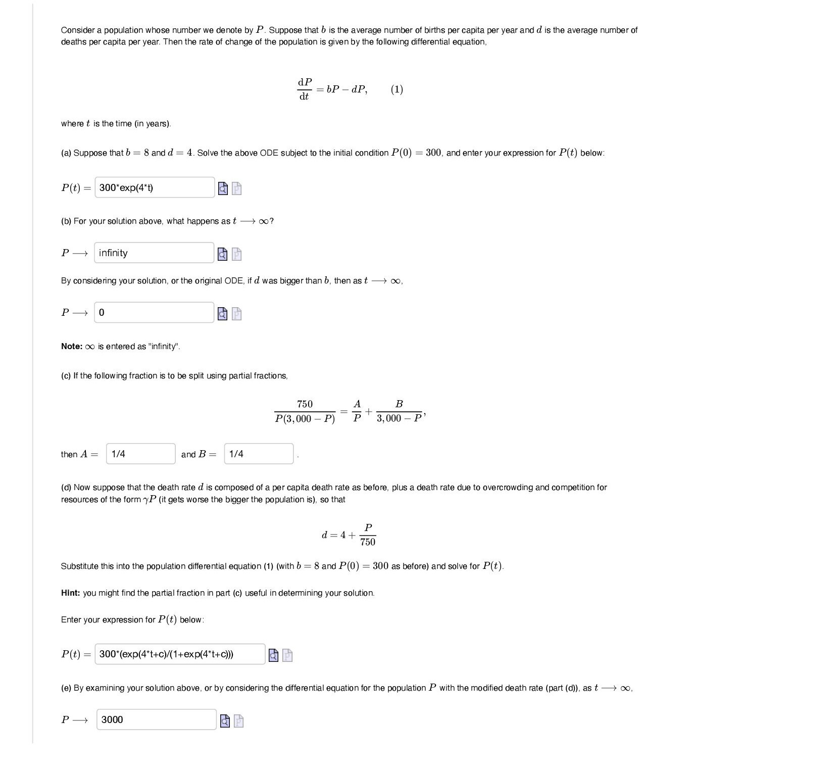 Solved Please Just Part D and E! ﻿Consider a population | Chegg.com