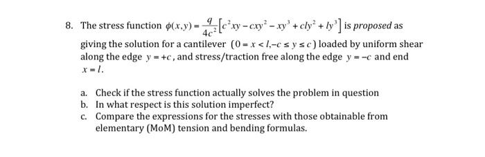 3. The stress function | Chegg.com