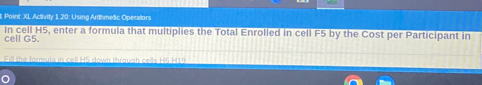 Solved 1 ﻿Point XL Activity 1.20: Using Arithmetic | Chegg.com
