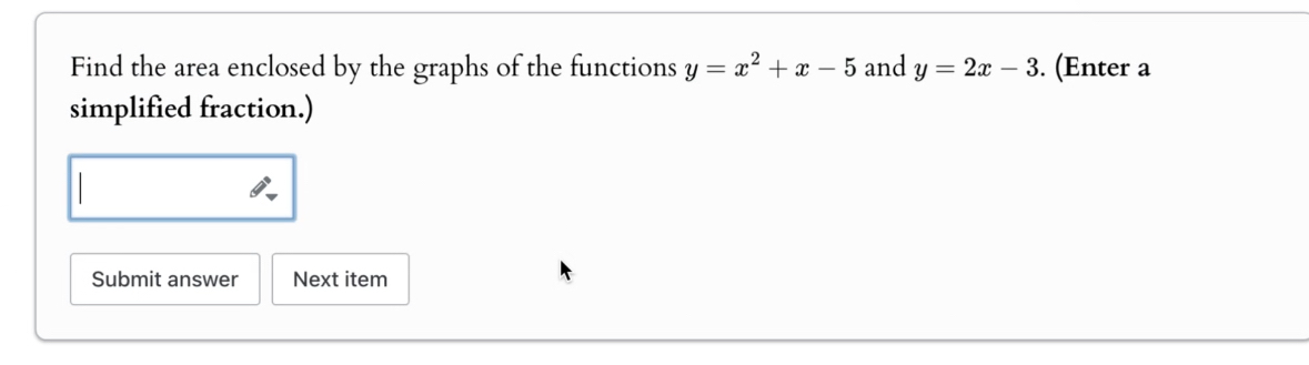 Solved Find the area enclosed by the graphs of the functions | Chegg.com