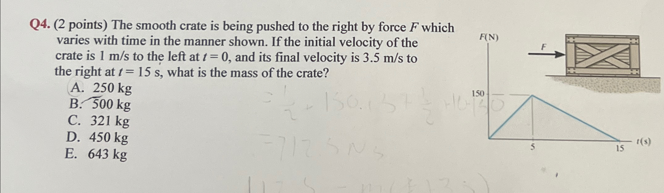 Solved Q4. (2 ﻿points) ﻿The smooth crate is being pushed to | Chegg.com