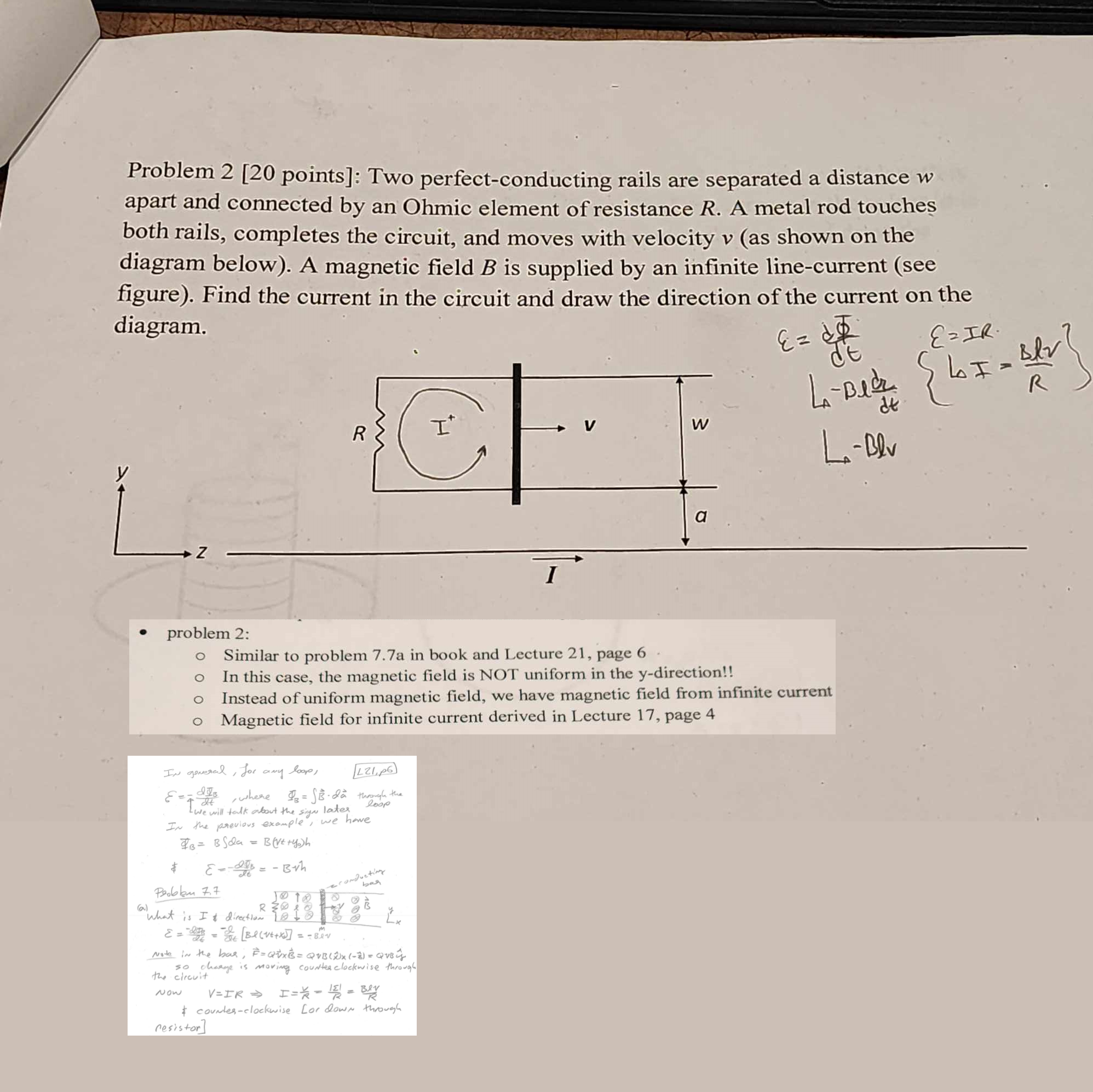 Solved Problem 2 [20 ﻿points]: Two perfect-conducting rails | Chegg.com