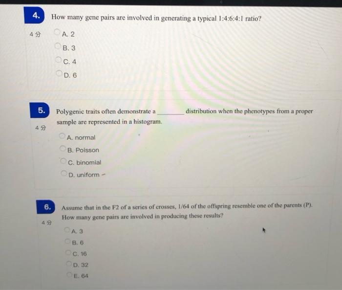 Solved 1. Quantitative inheritance involves the interaction | Chegg.com