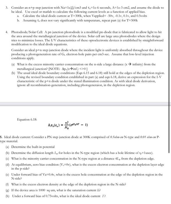 Solved 3. Consider an n+p step junction with Na=1e15/cm3 and | Chegg.com