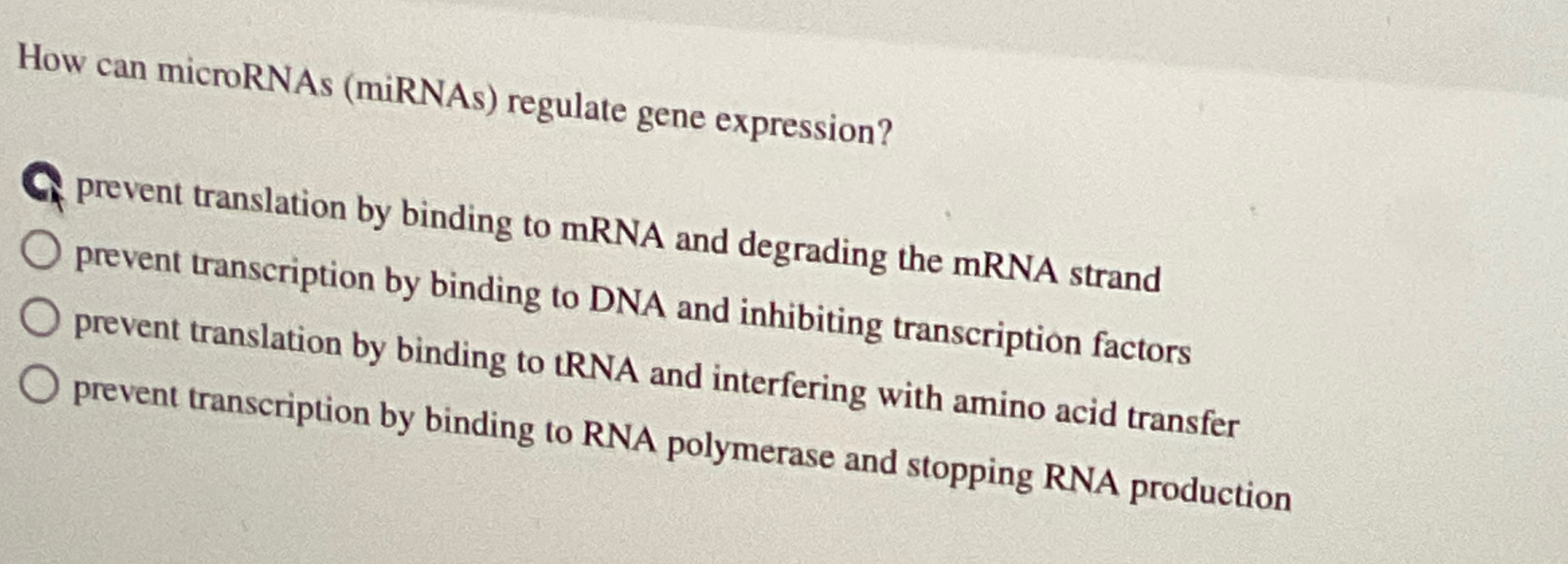 Solved How can microRNAs (miRNAs) ﻿regulate gene | Chegg.com