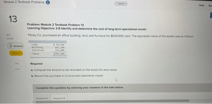 Solved Module 2 Textbook Problems Saved Help Sau 13 Problem: | Chegg.com