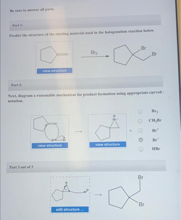 Solved Be sure to answer all parts. Part 1: Predict the | Chegg.com