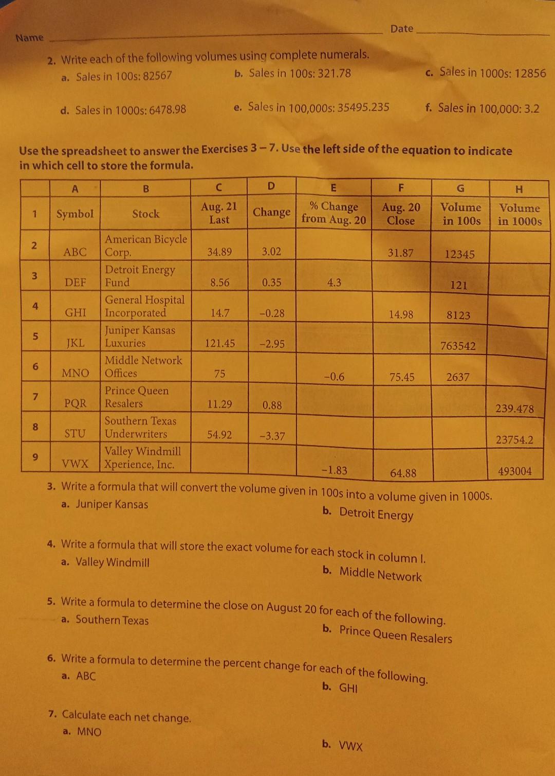 Solved 2. Write each of the following volumes using complete | Chegg.com