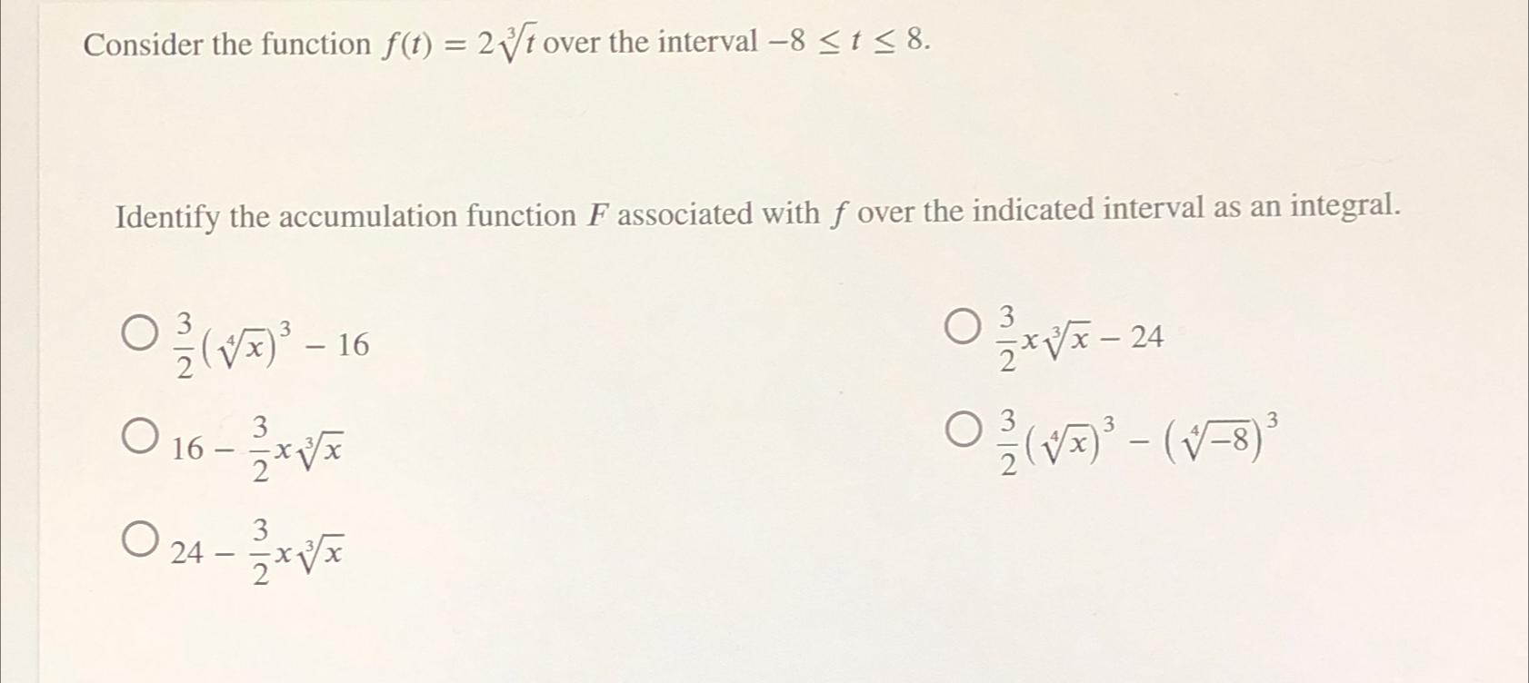 Solved Consider the function f(t)=2t3 over the interval | Chegg.com Solved Consider the function f(t)=2t3 over the interval | Chegg.com