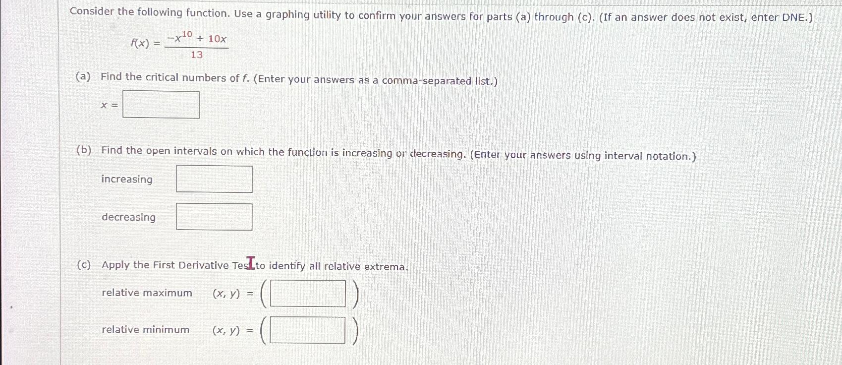 Solved Consider the following function. Use a graphing | Chegg.com