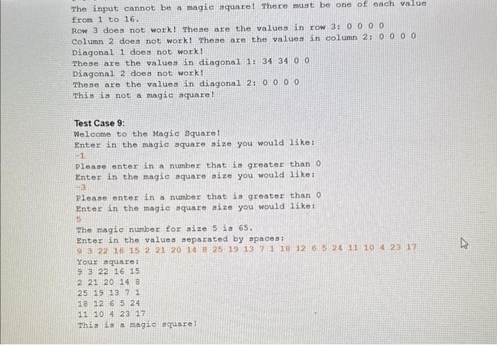Solved A magic square is a 2D list of numbers that contains | Chegg.com