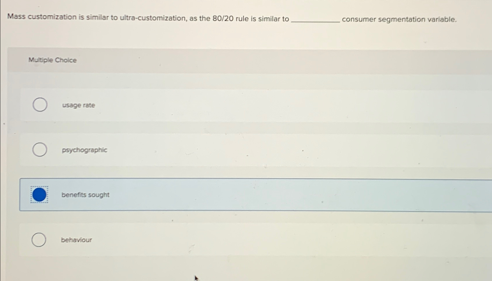 Solved Mass customization is similar to ultra-customization, | Chegg.com