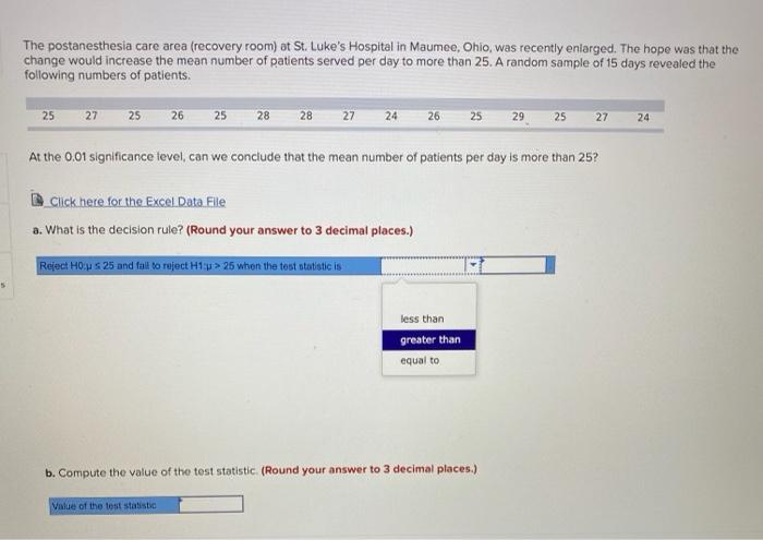 Solved The postanesthesia care area (recovery room) at St. | Chegg.com