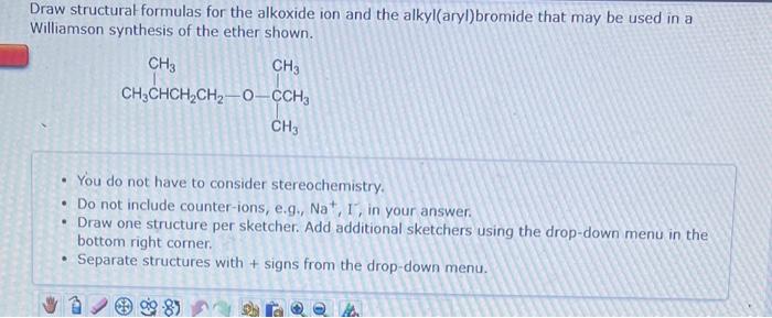 Solved Draw structural formulas for the alkoxide ion and the | Chegg.com
