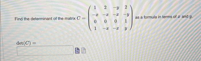 Solved det(C)= | Chegg.com