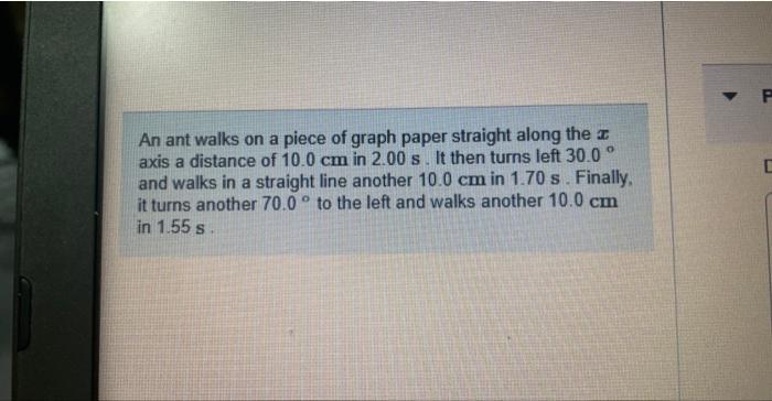 Solved An ant walks on a piece of graph paper straight along | Chegg.com