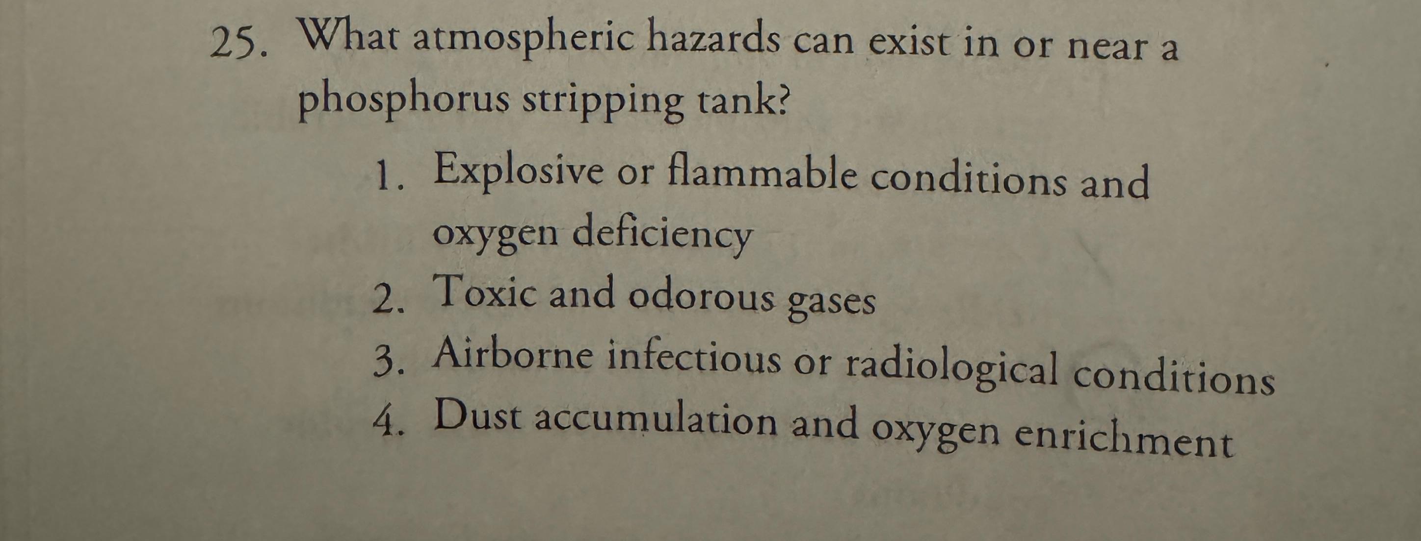 Solved What atmospheric hazards can exist in or near a | Chegg.com