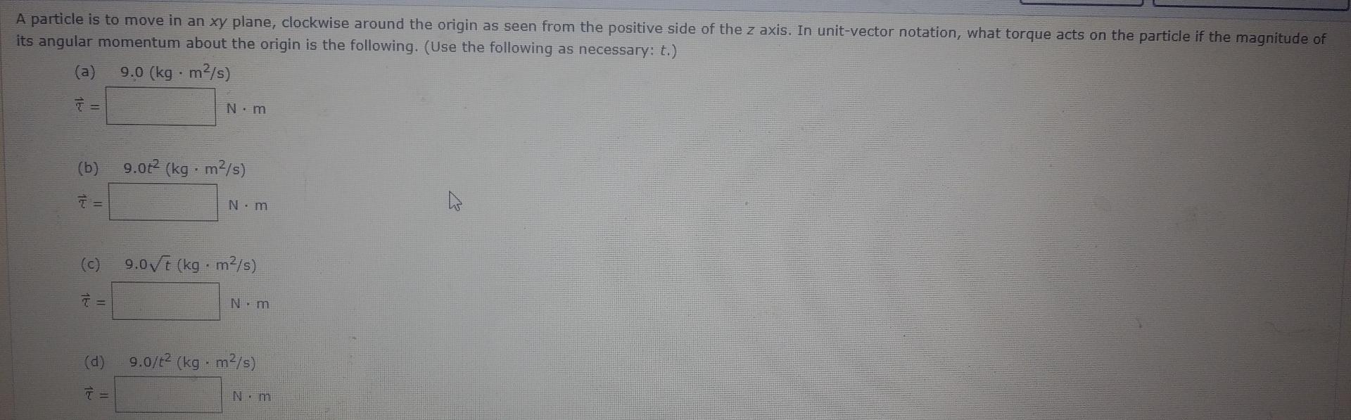Solved A particle is to move in an xy plane, clockwise | Chegg.com