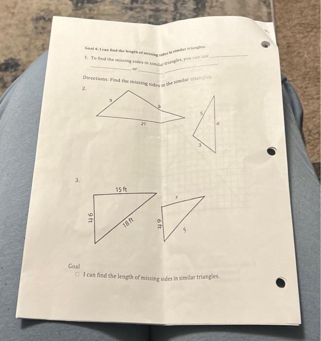 Solved Goal 4:1 can find the length of missing sides in | Chegg.com