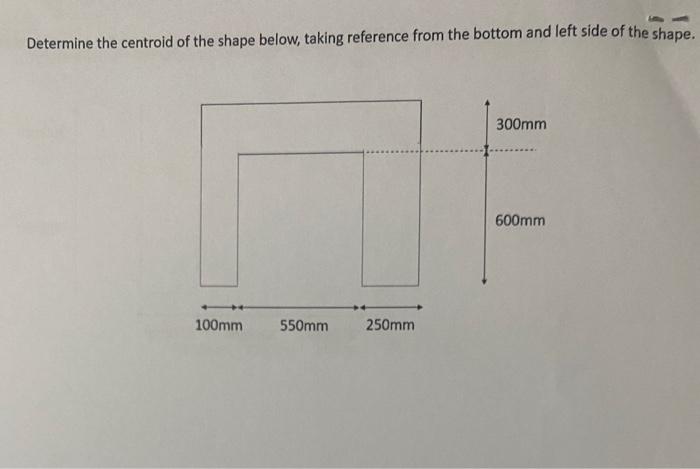 Solved Determine the centroid of the shape below, taking | Chegg.com
