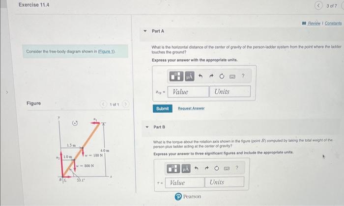 Solved What is the horizontal distance of the center of | Chegg.com