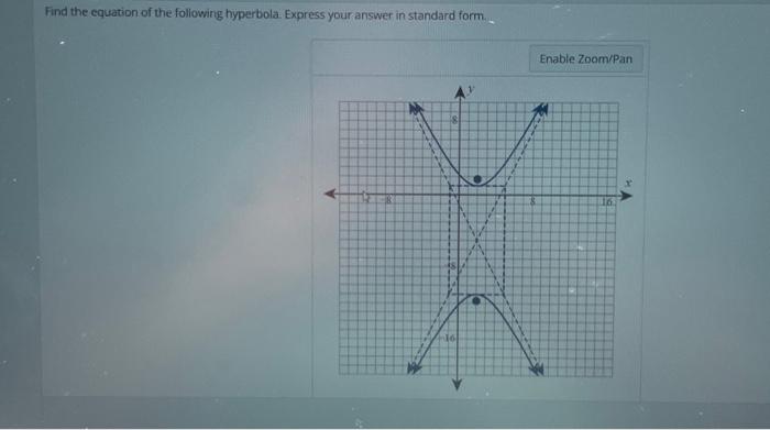 Solved Find the equation of the following hyperbola. Express | Chegg.com
