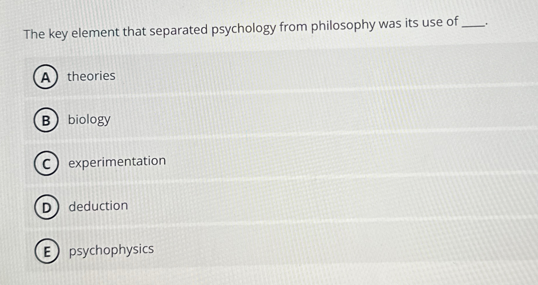 Solved The key element that separated psychology from | Chegg.com