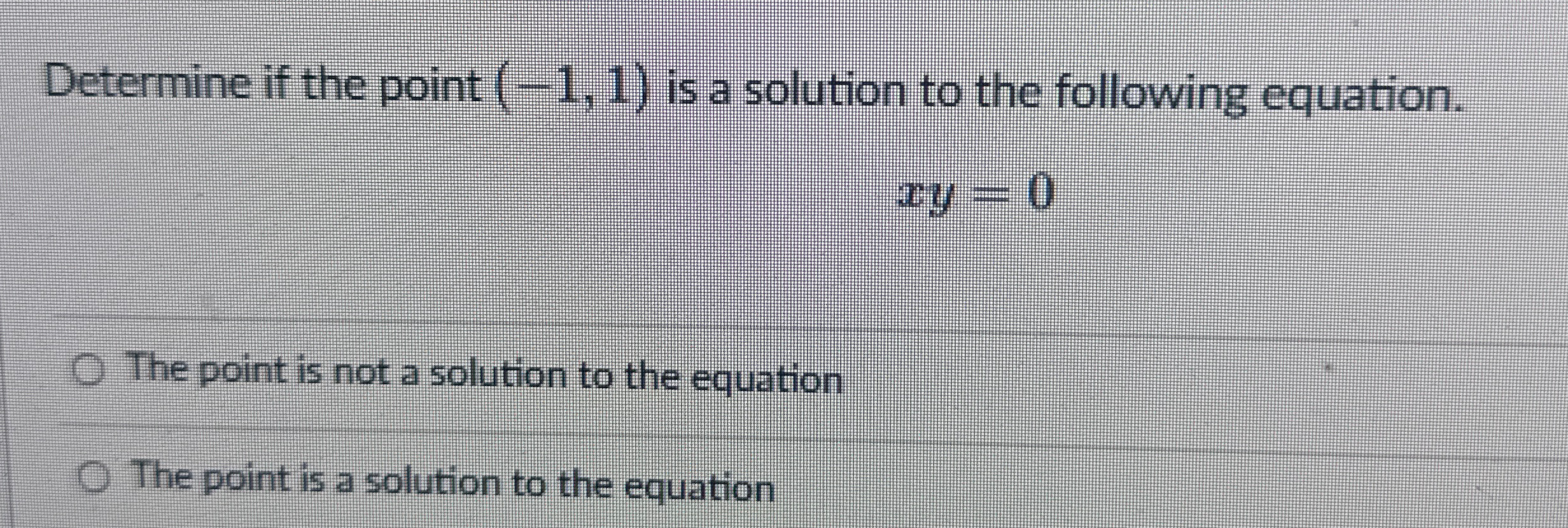 Solved Determine if the point (-1,1) ﻿is a solution to the | Chegg.com