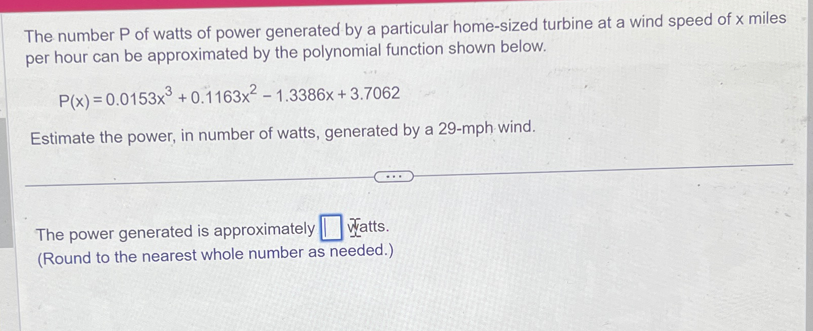 Solved The number P ﻿of watts of power generated by a | Chegg.com