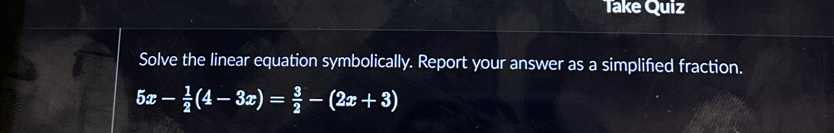 Solved Solve the linear equation symbolically. Report your | Chegg.com