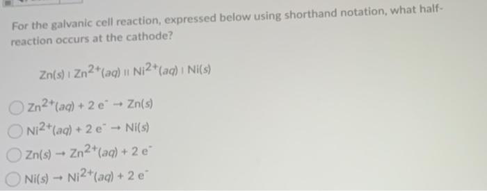 Solved Use The Tabulated Half Cell Potentials To Calculate